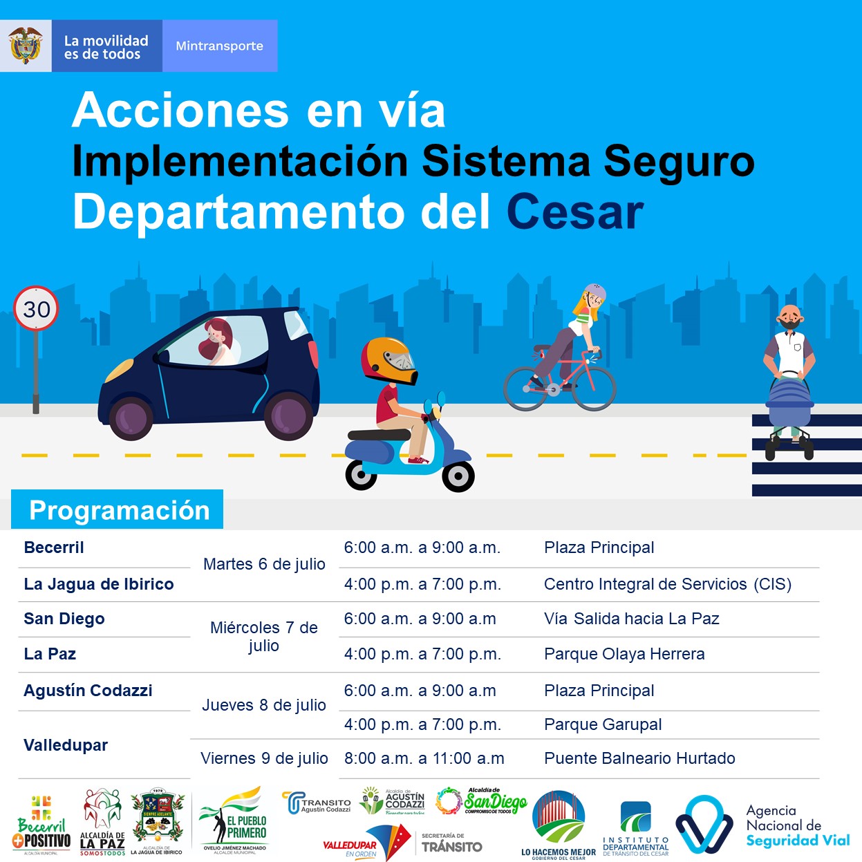 Agencia Nacional de Seguridad Vial e Idtracesar capacitan actores ...